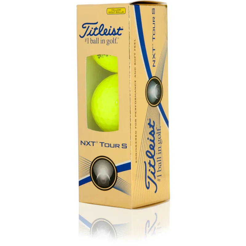 Titleist NXT Tour S Yellow Logo Overrun Golf Balls - Golfballs.com